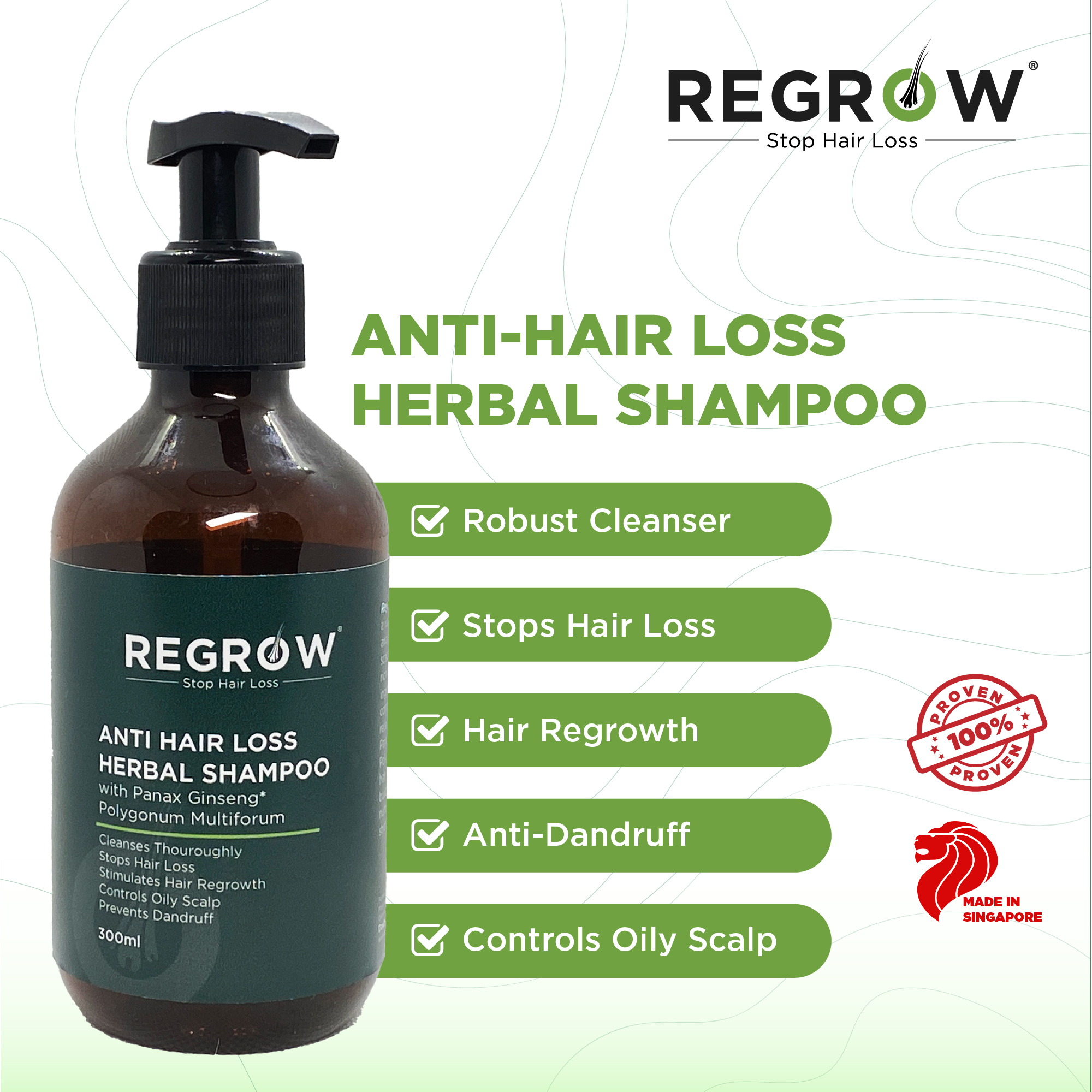 REGROW Anti Hair Loss Shampoo Herbal | Hair Growth Shampoo (300ml ...
