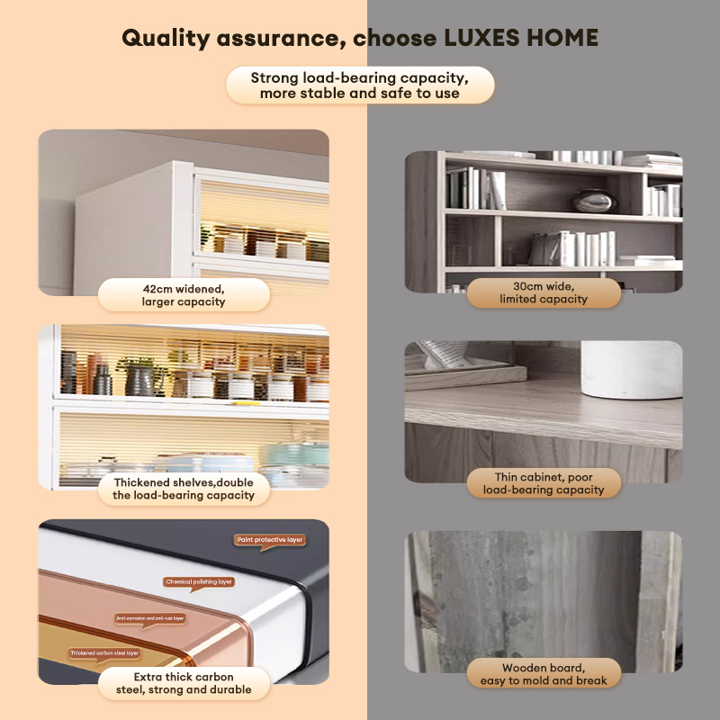 Kitchen Cabinet Storage With Cover Dust-Proof Cupboard With Wheels ...