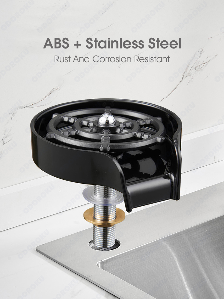 ODOROKU Kitchen Sink Faucet Glass Rinser With 9 High Pressure Nozzles ...