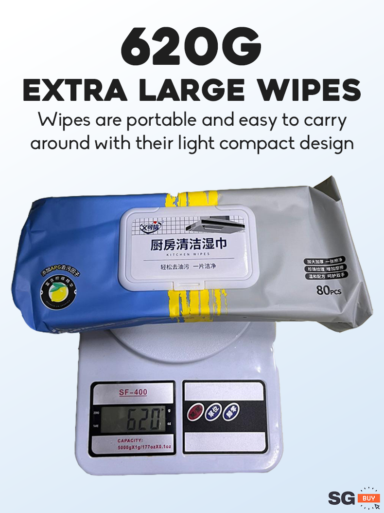 EXTRA LARGE 80 Pc Disposable Kitchen Wet Wipes Paper Tissue Extra Large ...