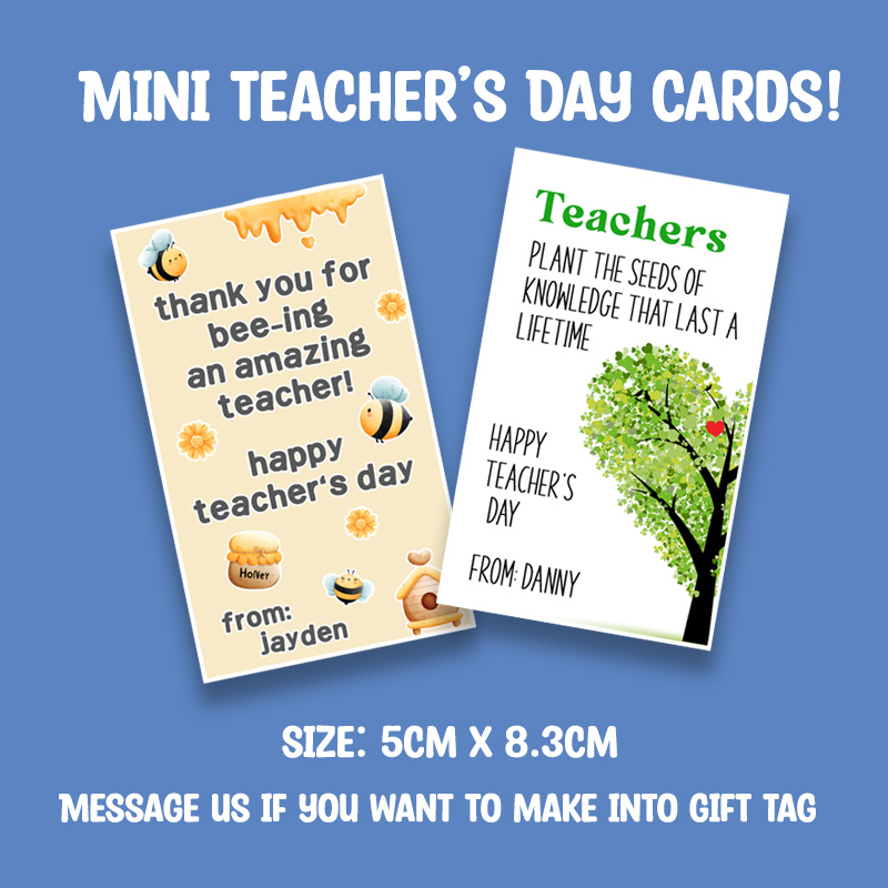 Mini Teacher's Day Cards, Custom Teachers Day Gift Card, Mini Card ...