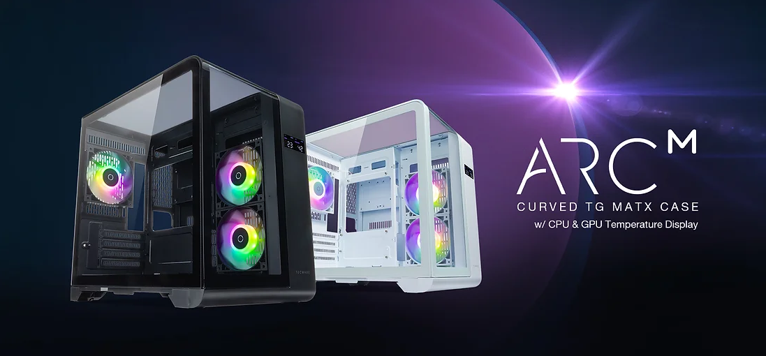 Tecware ARC M ARGB Curve TG MTAX Case With CPU & GPU Temperatur Display ...