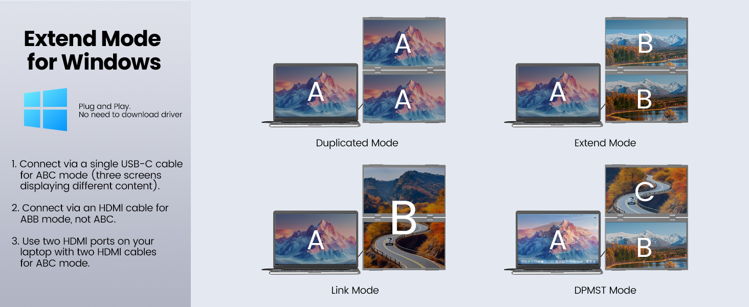 Zoomed-In Laptop Screen Extender 15.6 Inch 1080P 360° Foldable Dual ...