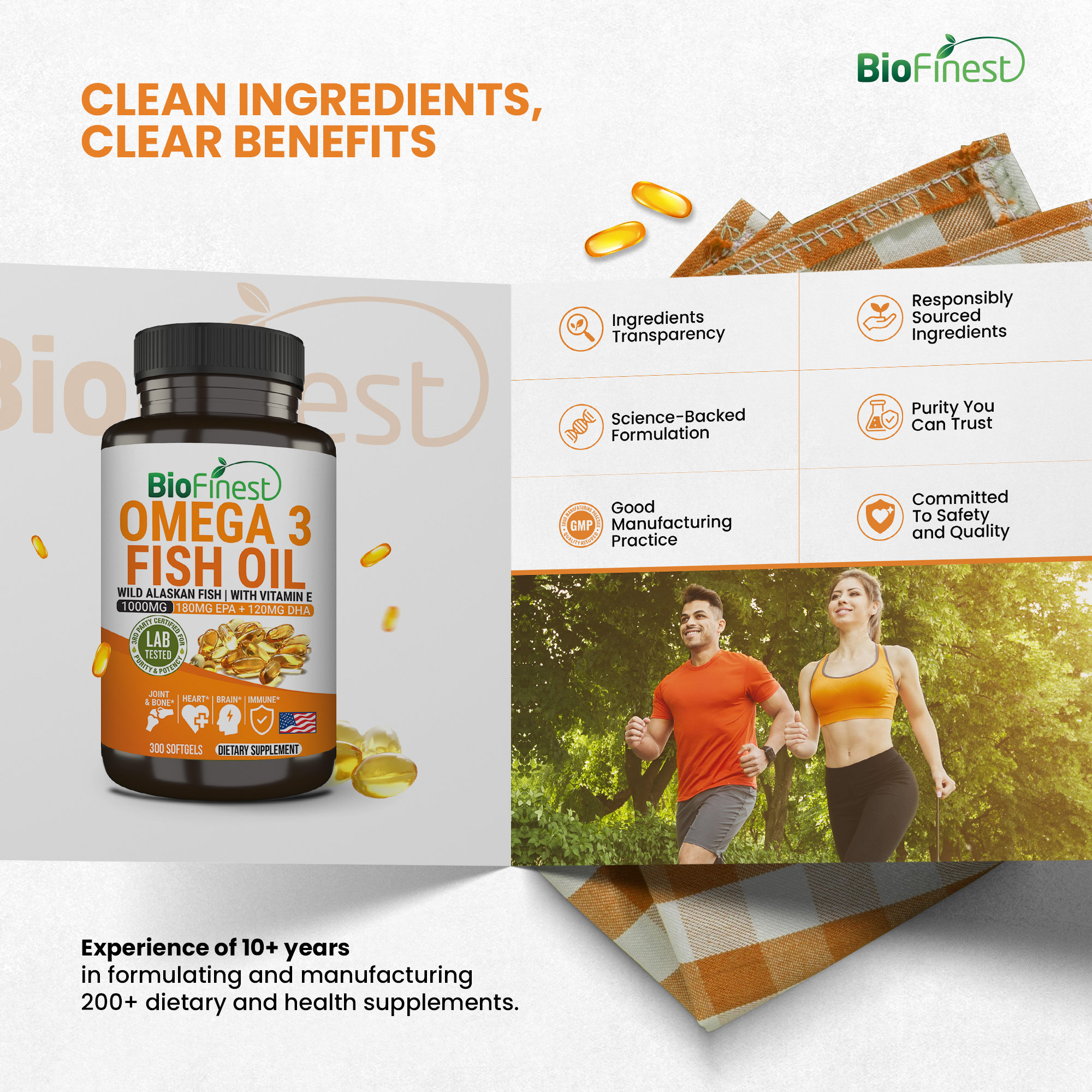 Biofinest Omega 3 Fish Oil 1000mg - Wild Alaskan Fish Natural Vitamin E ...