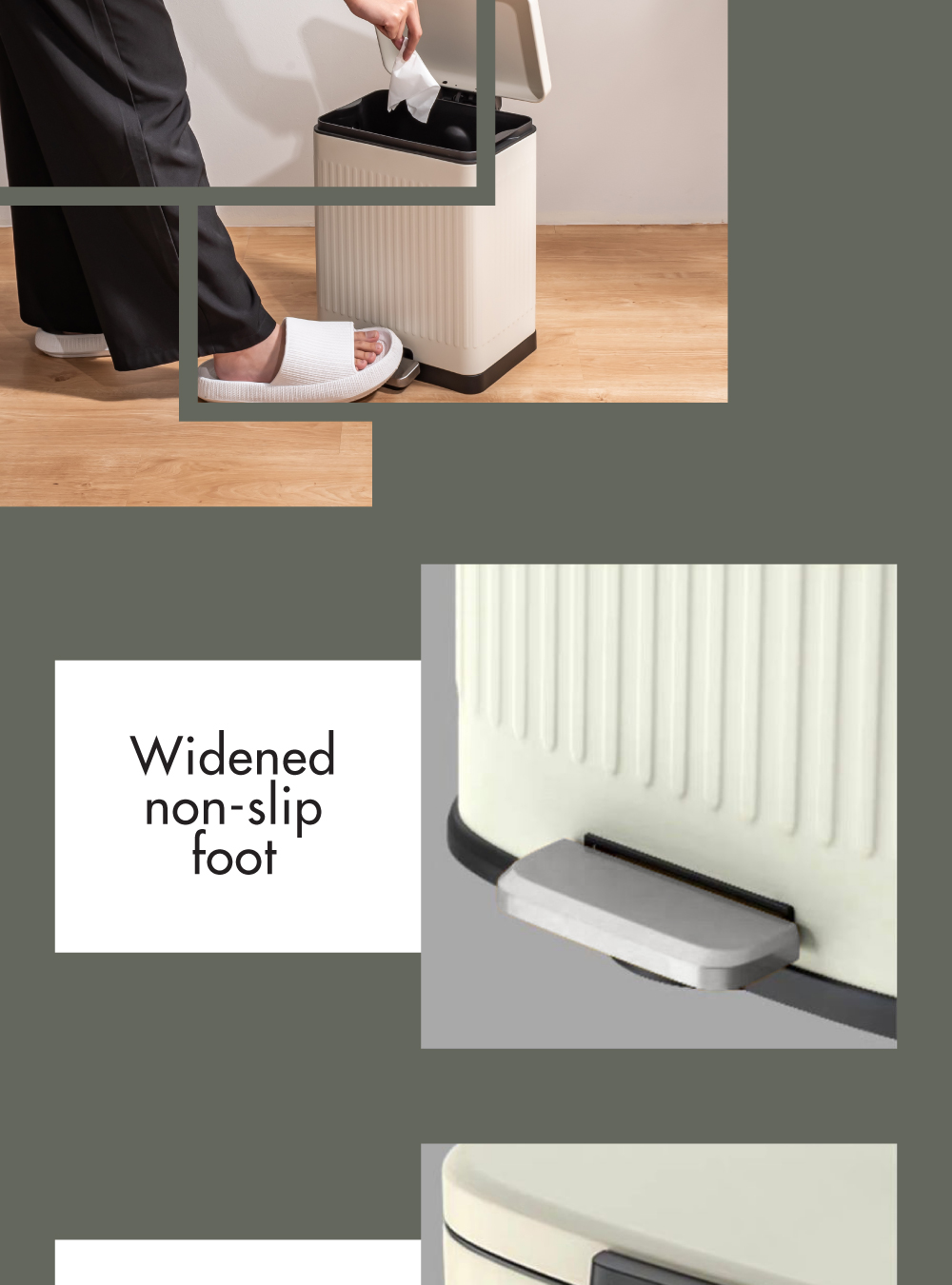 [HOUZE] 8L | 10L | 15L MIRA Matte Slim Step Bin 2 Color [White | Grey ...