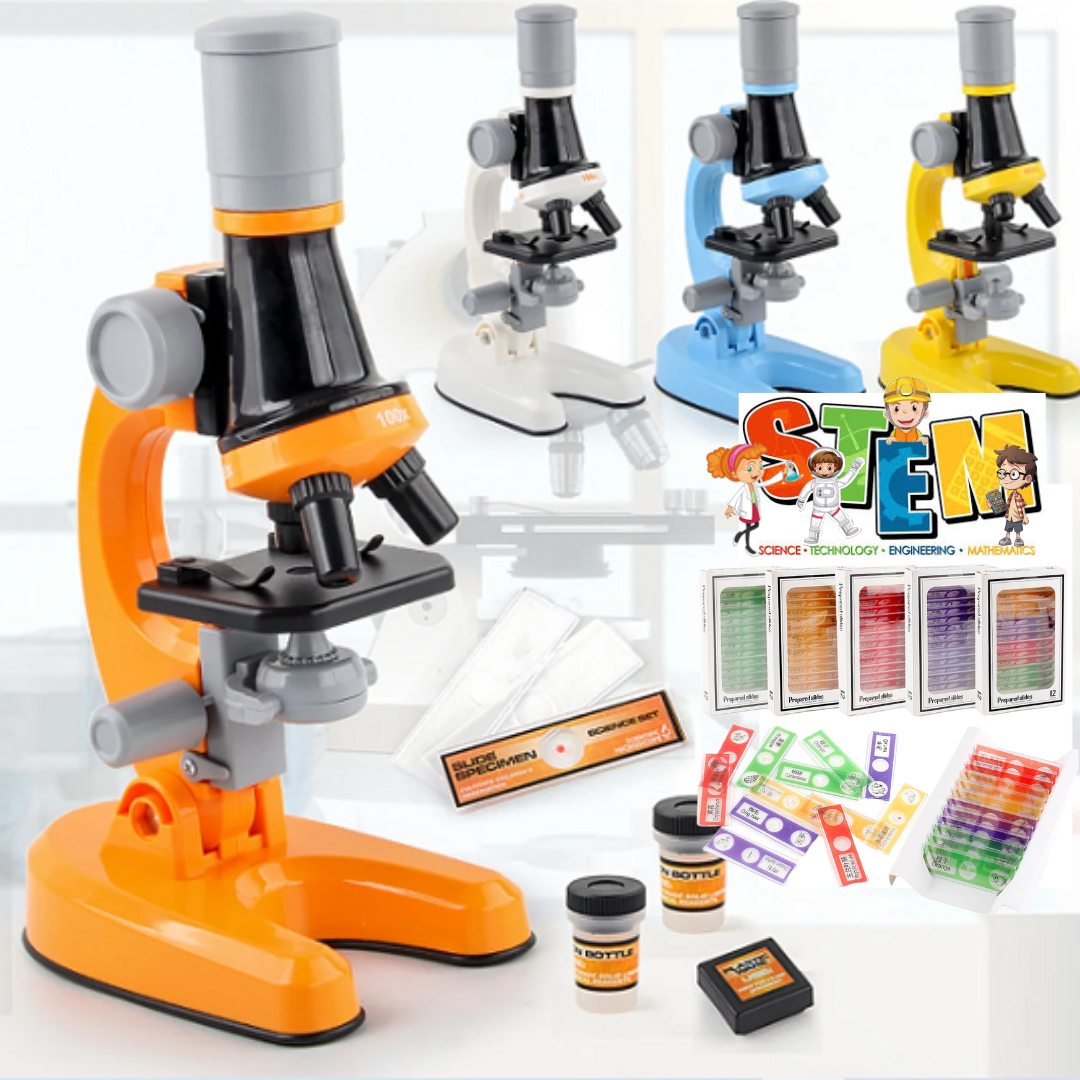 Science Microscope Kit Stem Kids 1200X Educational Toys Hand Held ...