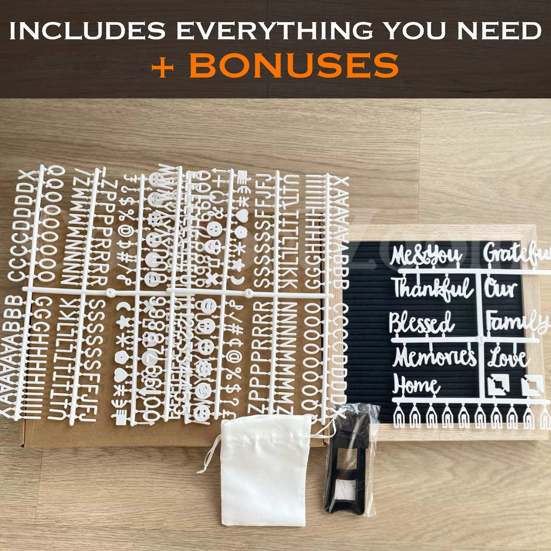 Wooden Felt Letter Board Sign Board Letters Pre cut / Wooden Message ...