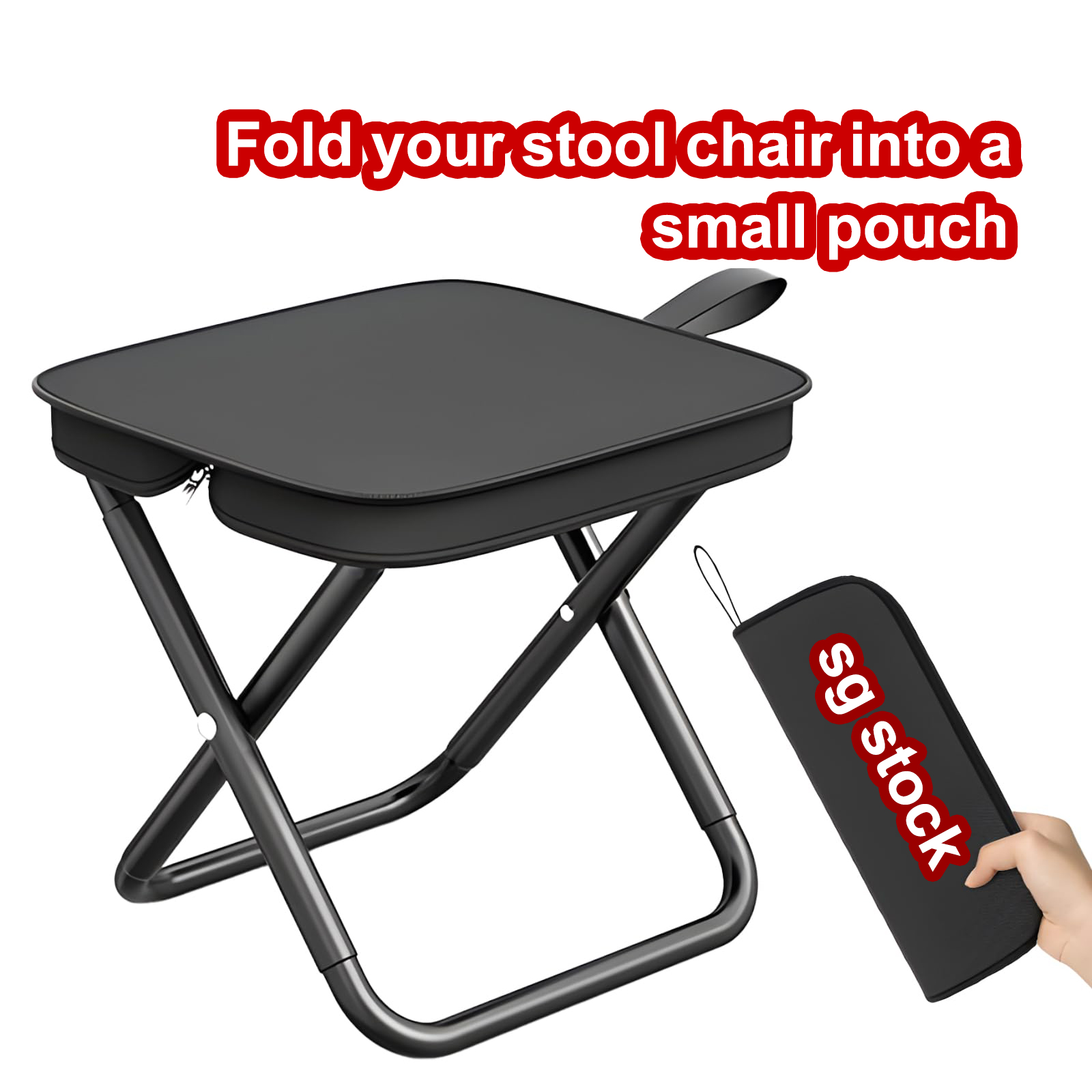 ArtLiving Pouch Size Camping Stool, Portable Folding Chair Bench ...