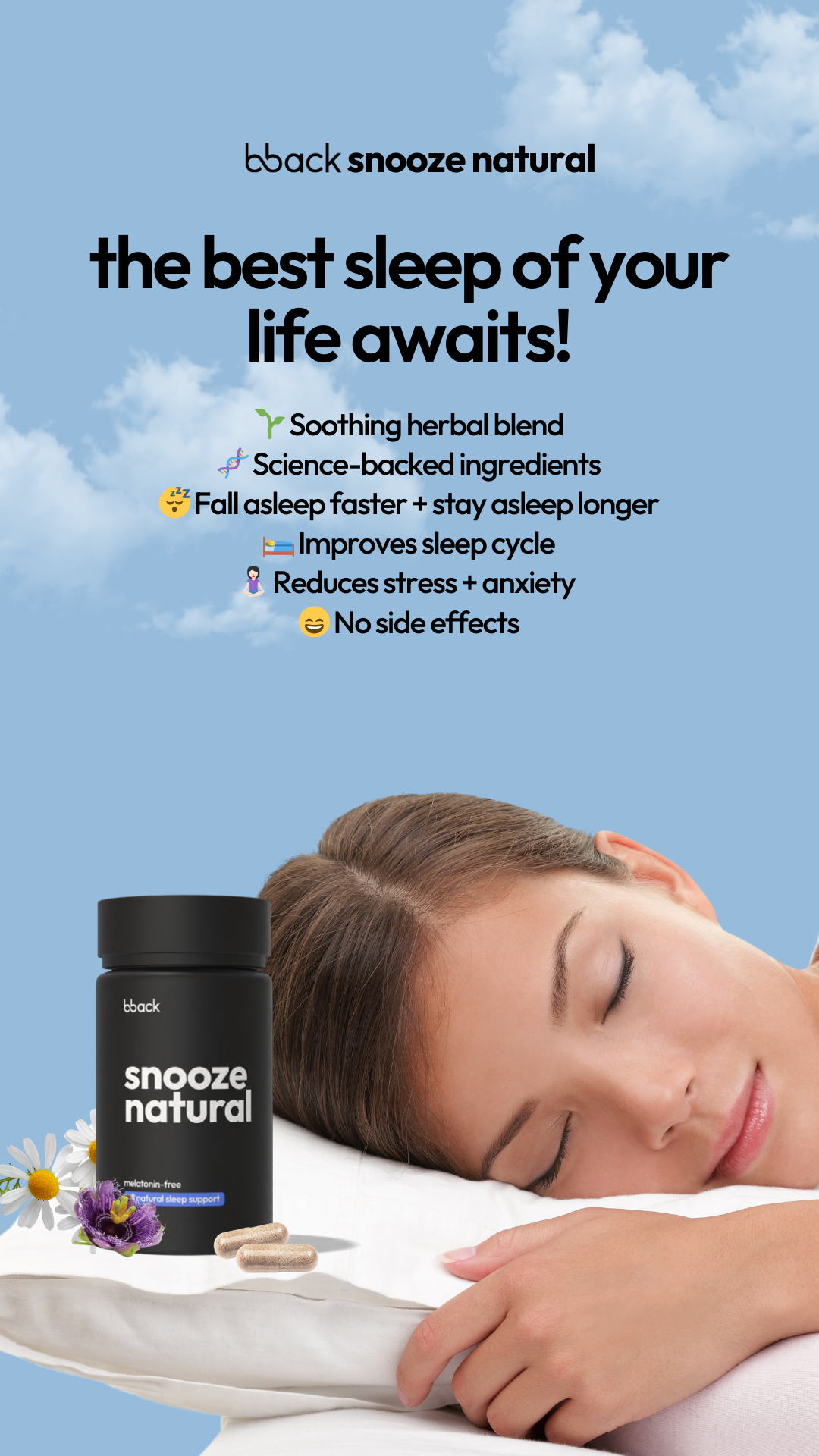 BBack Snooze Natural | sleeping aid | anxiety relief | reduce stress ...