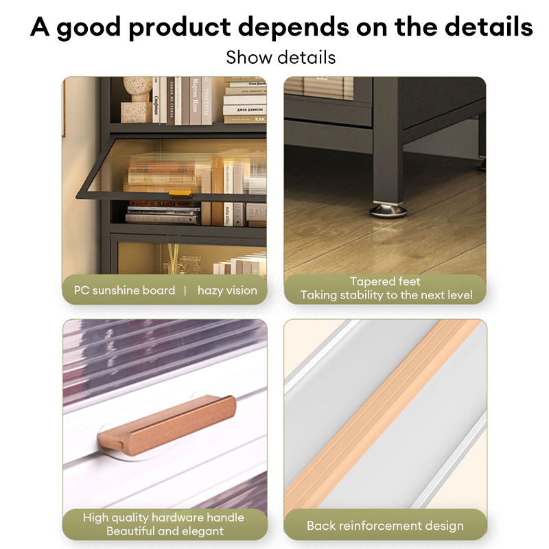 Luxes Storage Cabinet Bookshelf Cabinet With Door Dust-Proof Locker ...