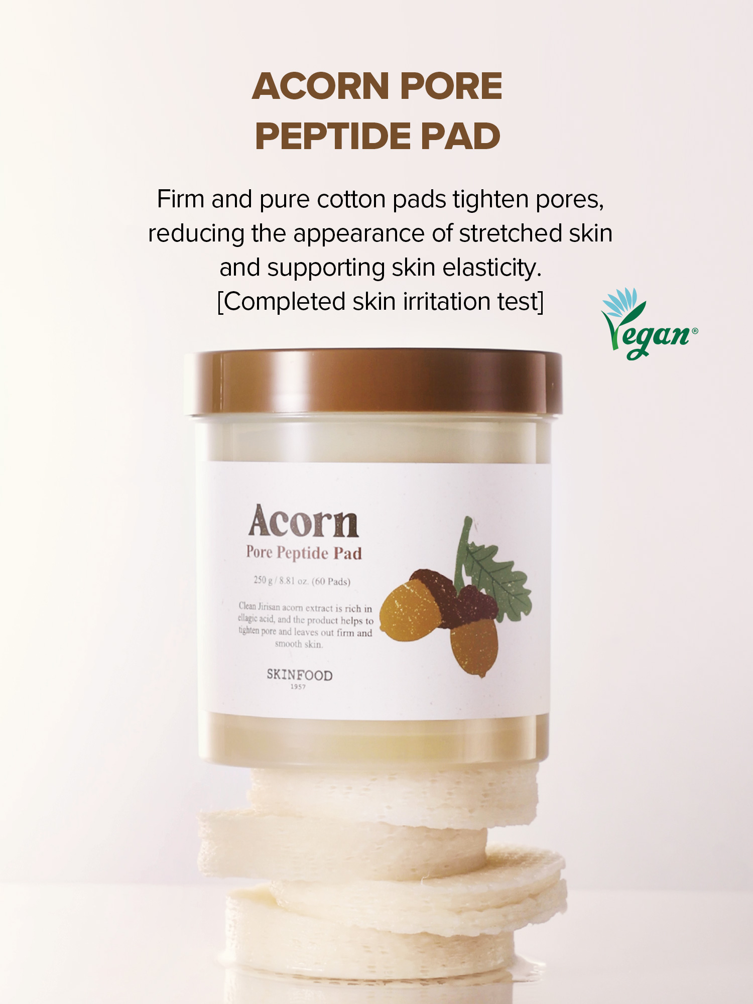 [SKINFOOD Official] Acorn Pore Peptide Pad 60ea / Tighten Enlarged ...
