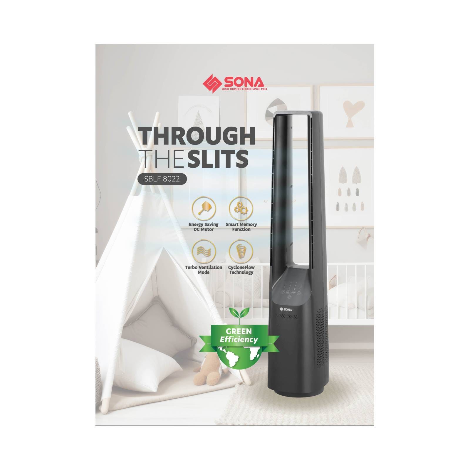 Sona SBLF 8022 | SBLF8022 Remote DC Bladeless Fan | Shopee Singapore