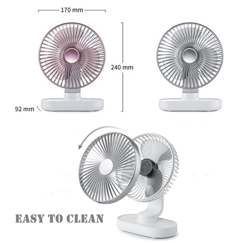 SG Seller Portable Wireless Auto Rotate Fan USB Rechargeable Fan ...