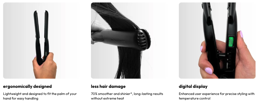 Stryv Pro Styler Salon Grade 2 in 1 Flat Iron & Straightener 50W ...