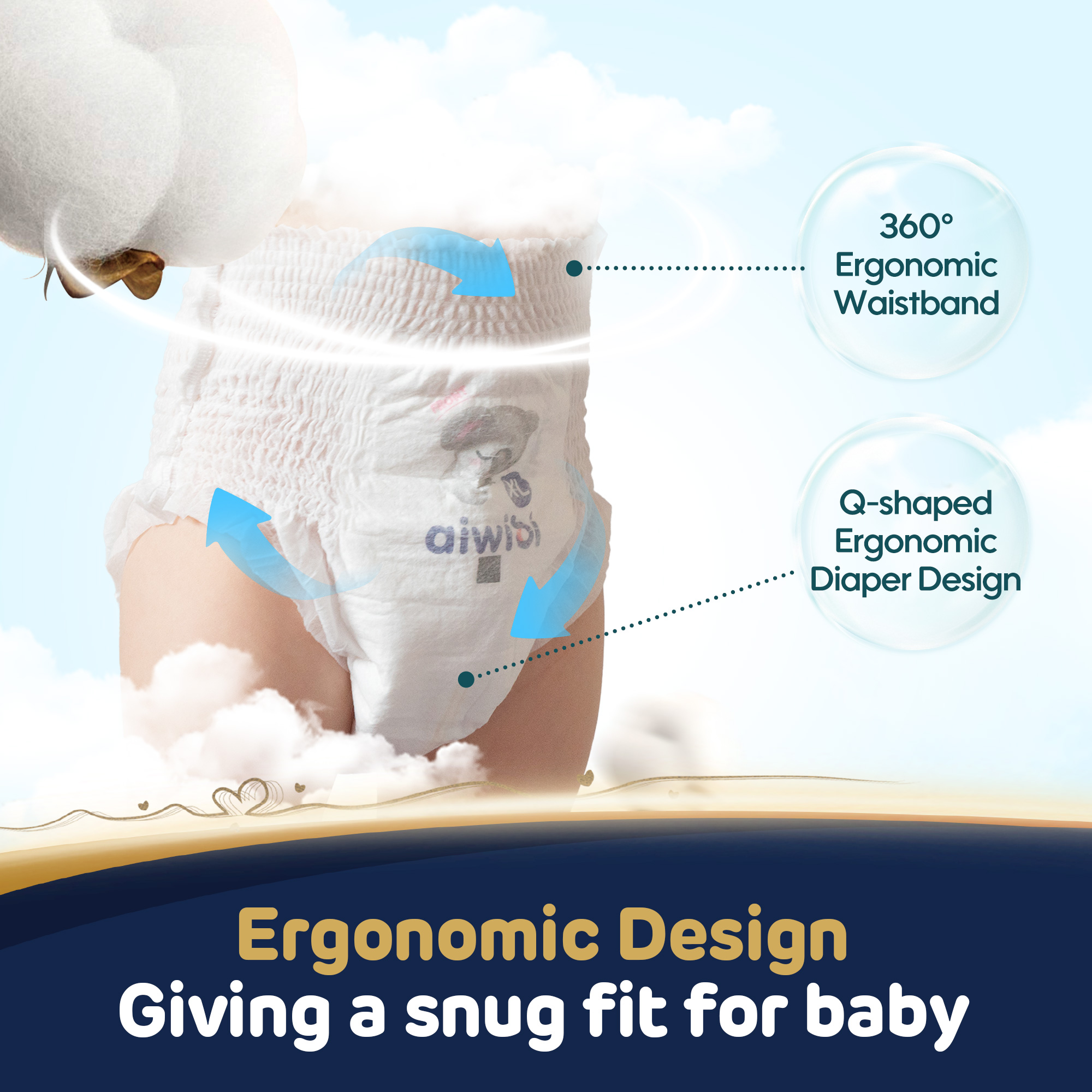 (3 Pack) Aiwibi Natural Premium Big Pack Diaper Pants, Baby diaper ...