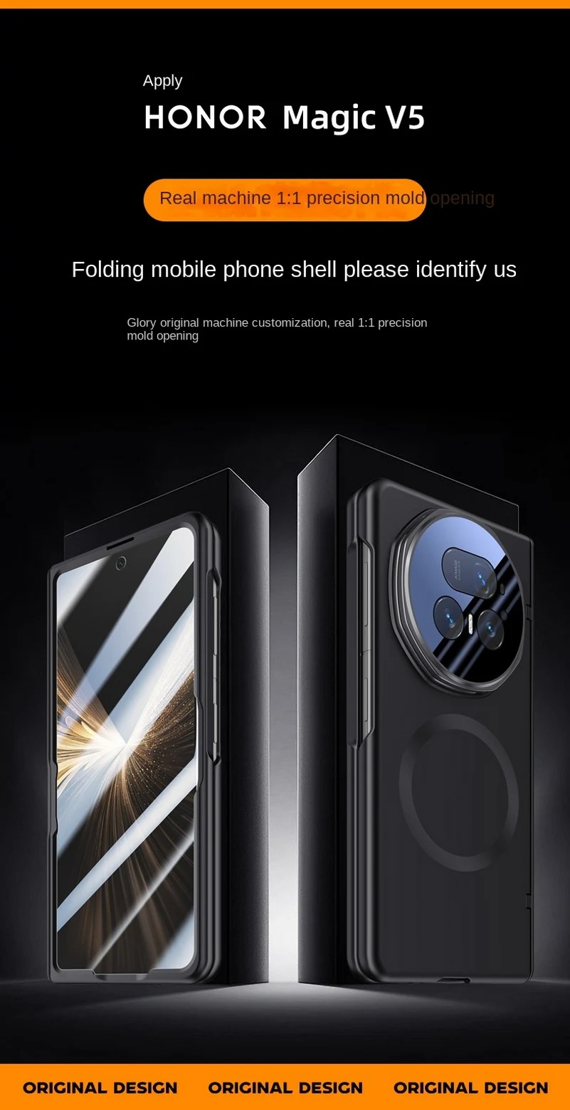 [SG] Honor Magic V5 Case - Front Back Magnetic Smooth Hard PC Glass ...