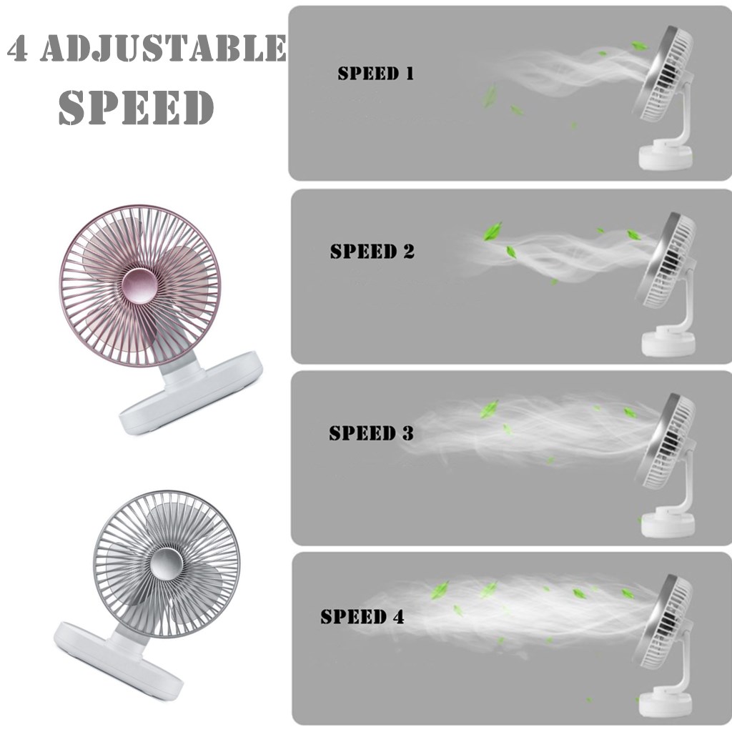 SG Seller Portable Wireless Auto Rotate Fan USB Rechargeable Fan ...