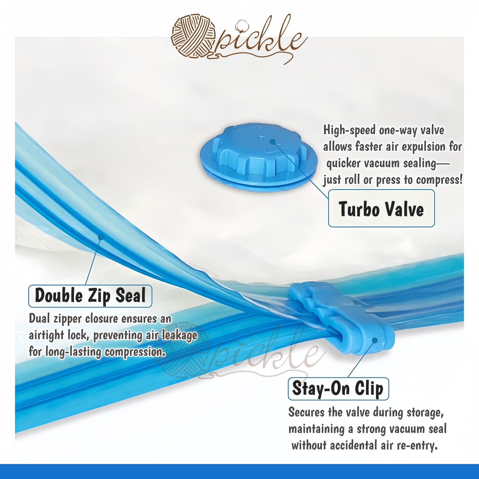 Vacuum Storage Bag Ziplock Vaccum for Travel Compression Clothes Sealer ...