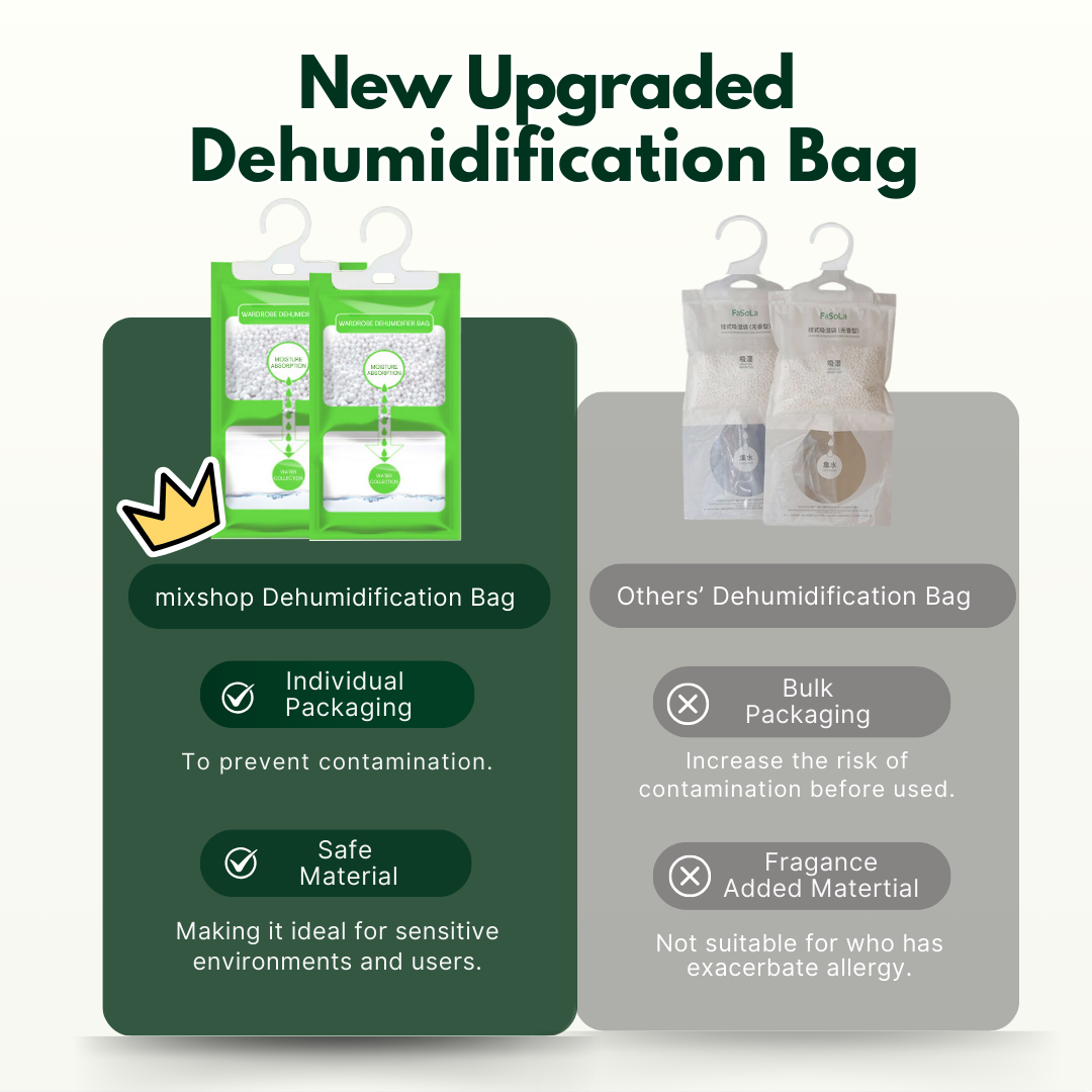 mixshop Hanging Dehumidifier Bag, Wardrobe Moisture Absorb [SG READY ...