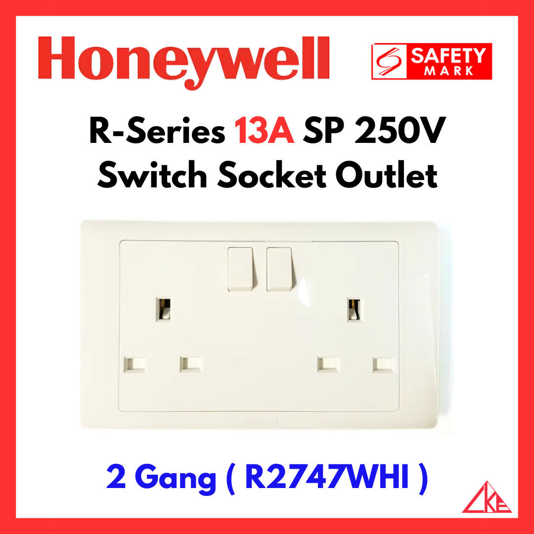 Honeywell R-Series 2 Gang 13A 250V Switch Socket Outlet R2747WHI ...