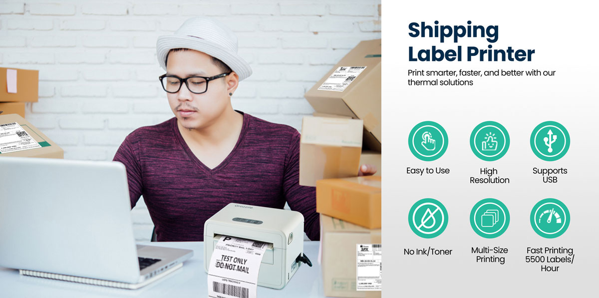 Thermal Printer Bluetooth Waybill Barcode Shipping Label Consignment ...