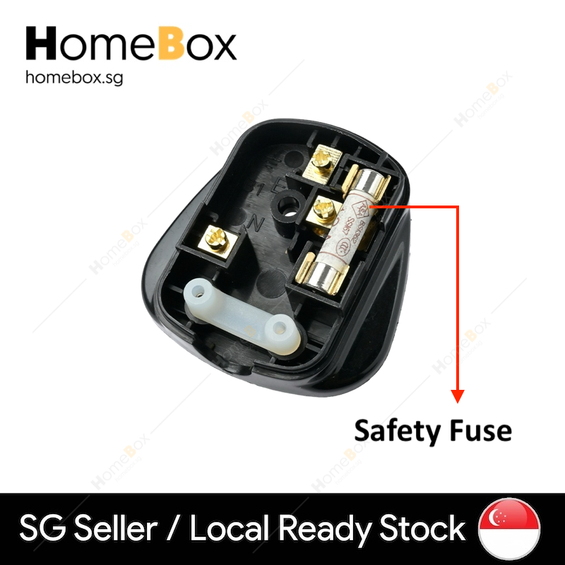 【Homebox】🇸🇬 Standard 3 Pin Plug Head with Singapore Safety Mark (13Amp ...