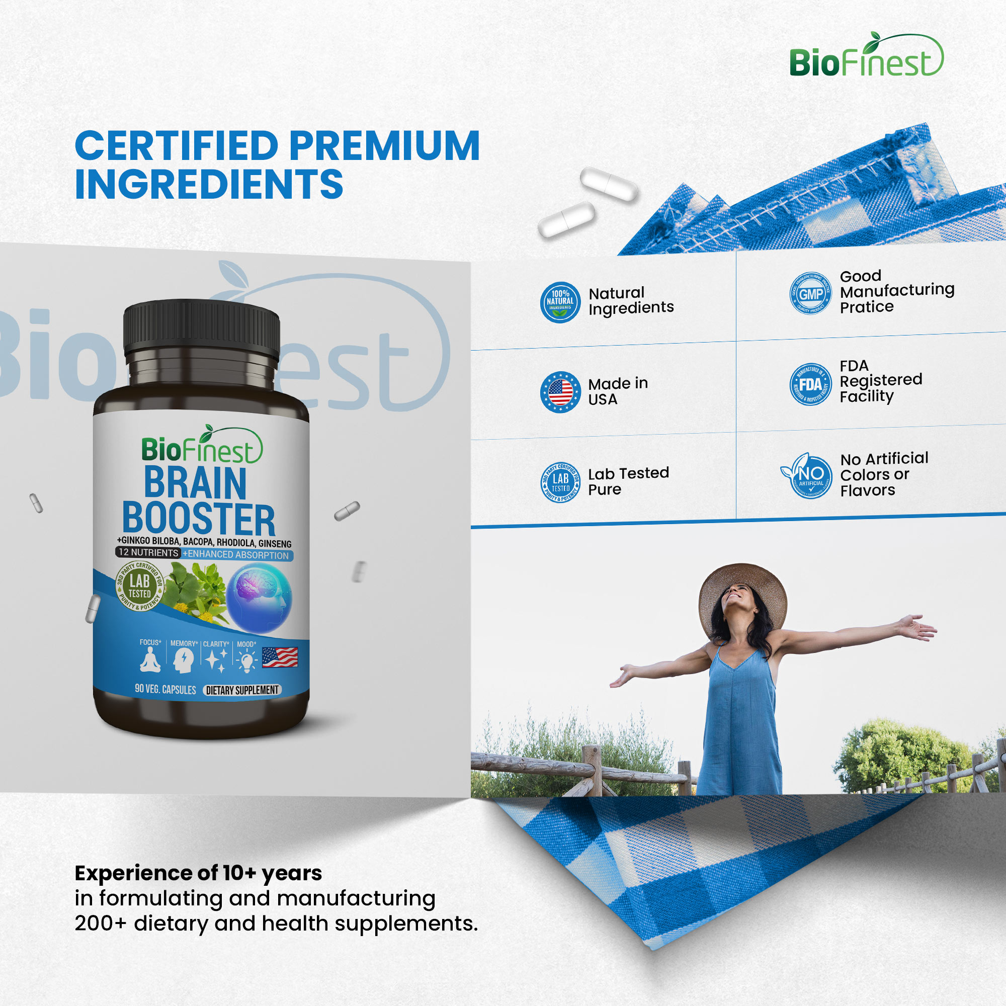 Biofinest Brain Booster Supplement - Vitamin B Ginkgo Biloba ...