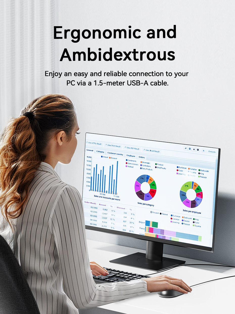 Vention High Performance Wired USB Mouse Optical Sensor 1200 DPI With ...