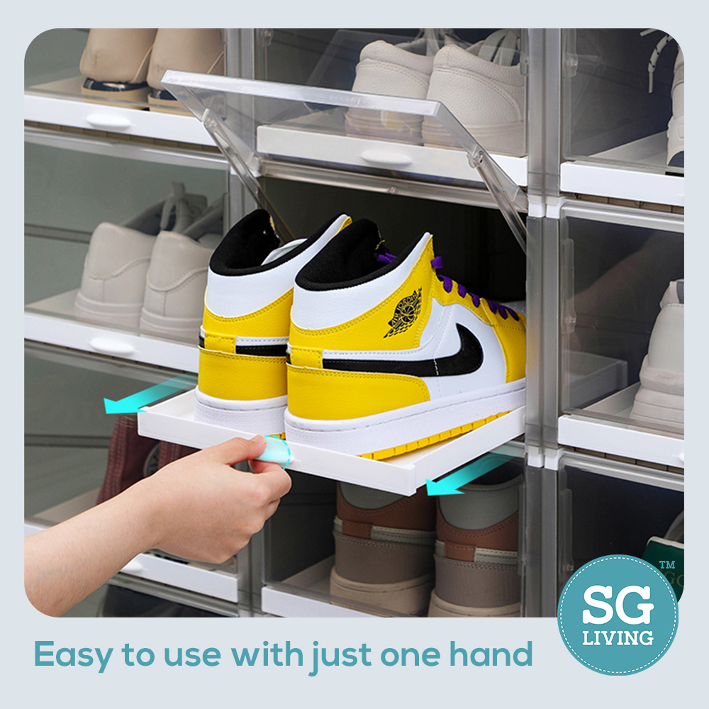(SG Ready Stock) Drawer Type Push-Pull Shoe Box | Stackable Shoe ...