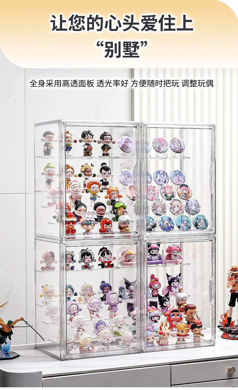 Full Acrylic Display Box w/ Shelf | POPMART Zimomo Labubu Blindbox ...