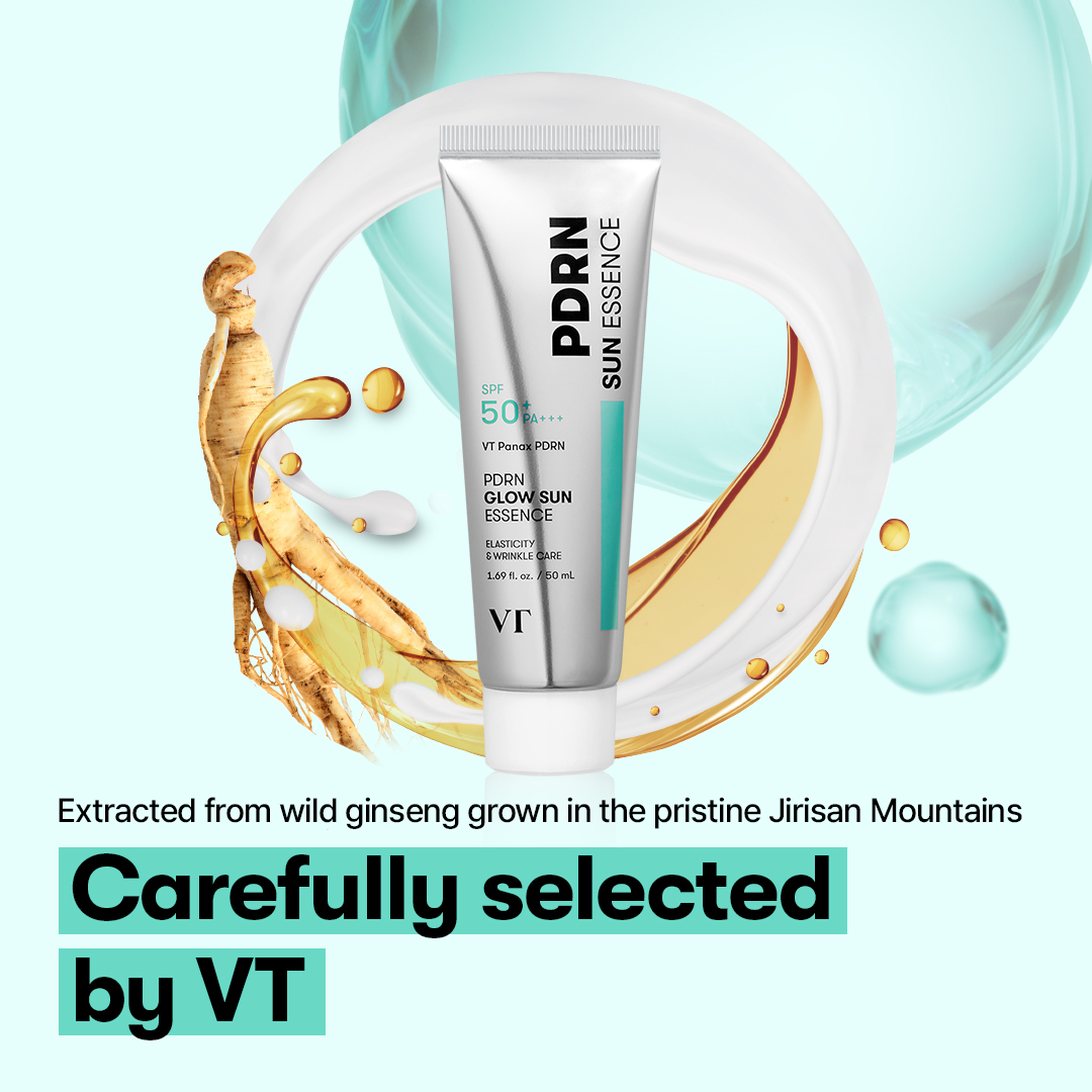[VT] PDRN Glow Sun Essence 50ml Sun screen Vegan PDRN No White Cast ...