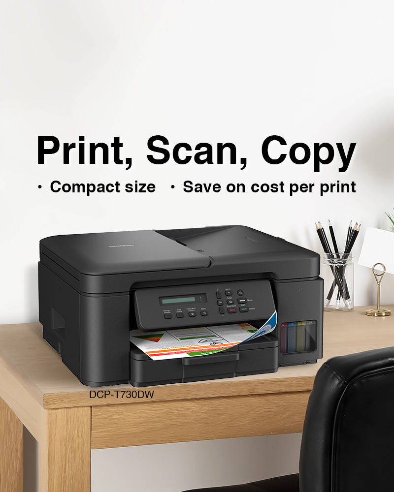 Brother DCP-T730DW Wireless Colour Ink Tank Printer | A4 | 3-in-1 ...
