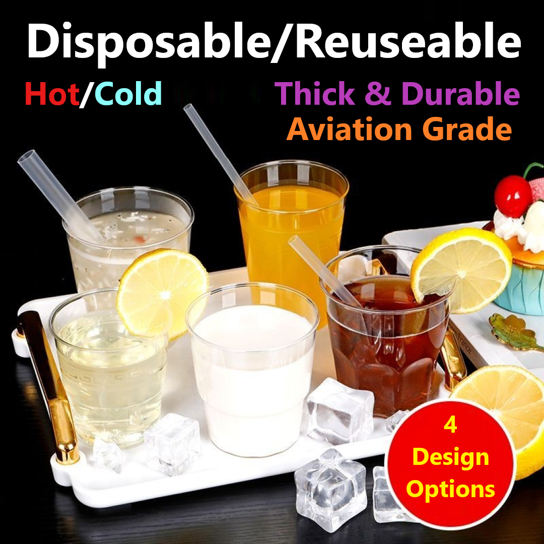 🇸🇬 Disposable Aviation Cup | Thick Plastic Acrylic Glass Party Coffee ...