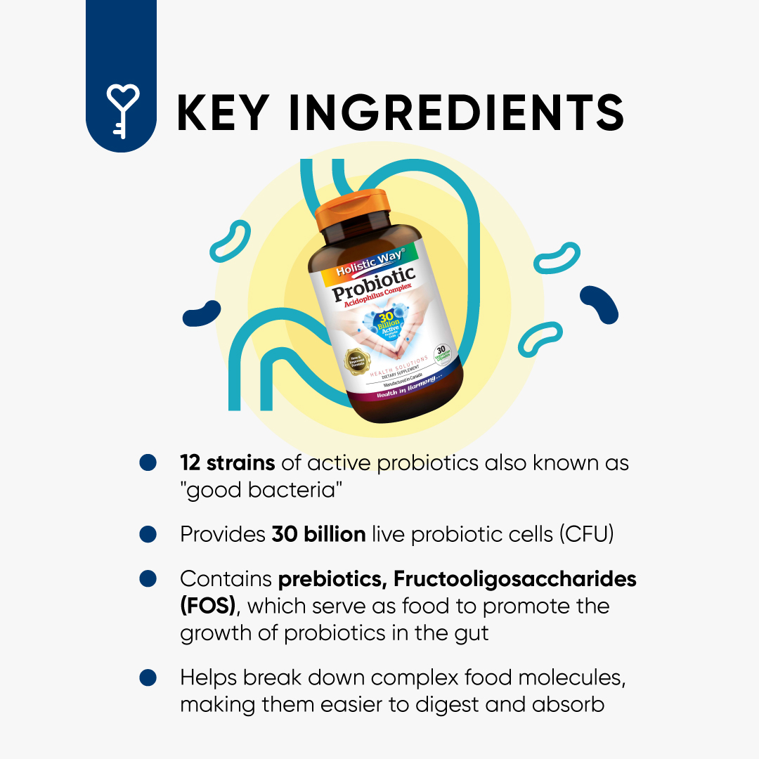 [Bundle of 4] Holistic Way Probiotic Acidophilus Complex 30 Billion ...