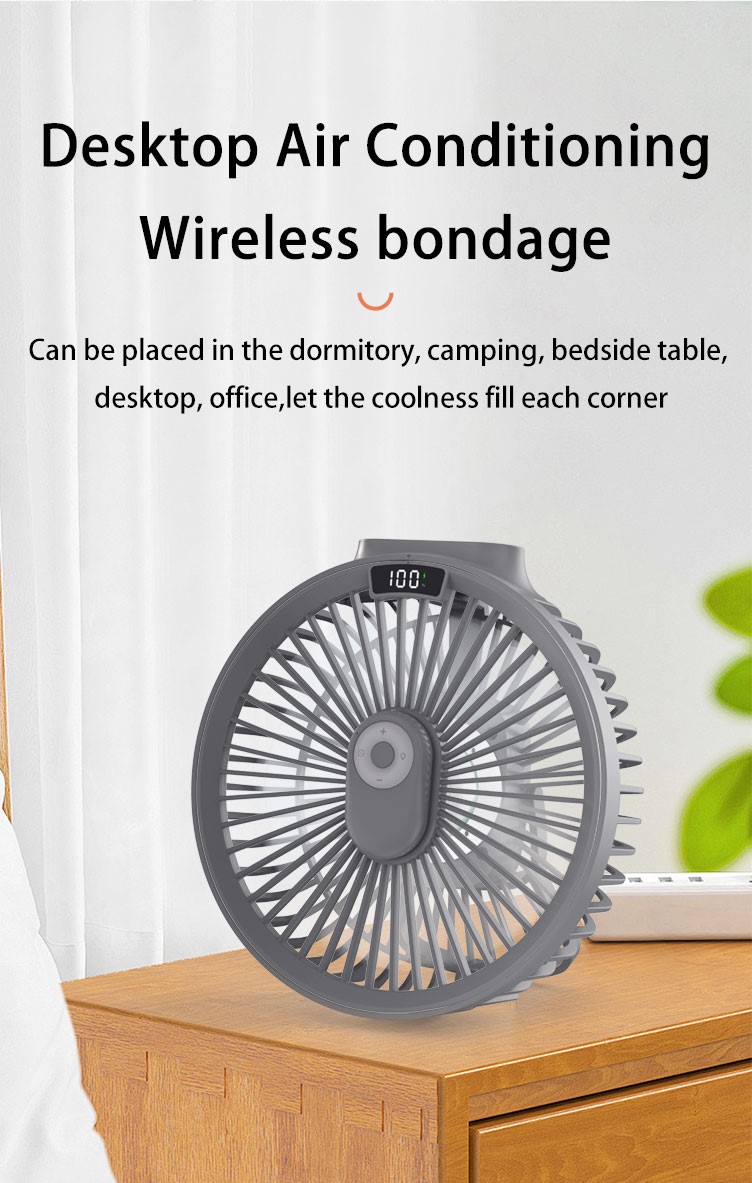 SMARTECK 2 IN 1 Remote Ceiling Fans 4000Mah Rechargeable Desk Fan Night ...