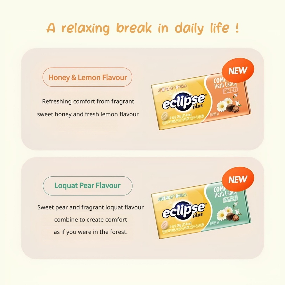 [4-Pack Set] ECLIPSE PLUS Herbal Mints 30g – Loquat Pear & Honey Lemon ...
