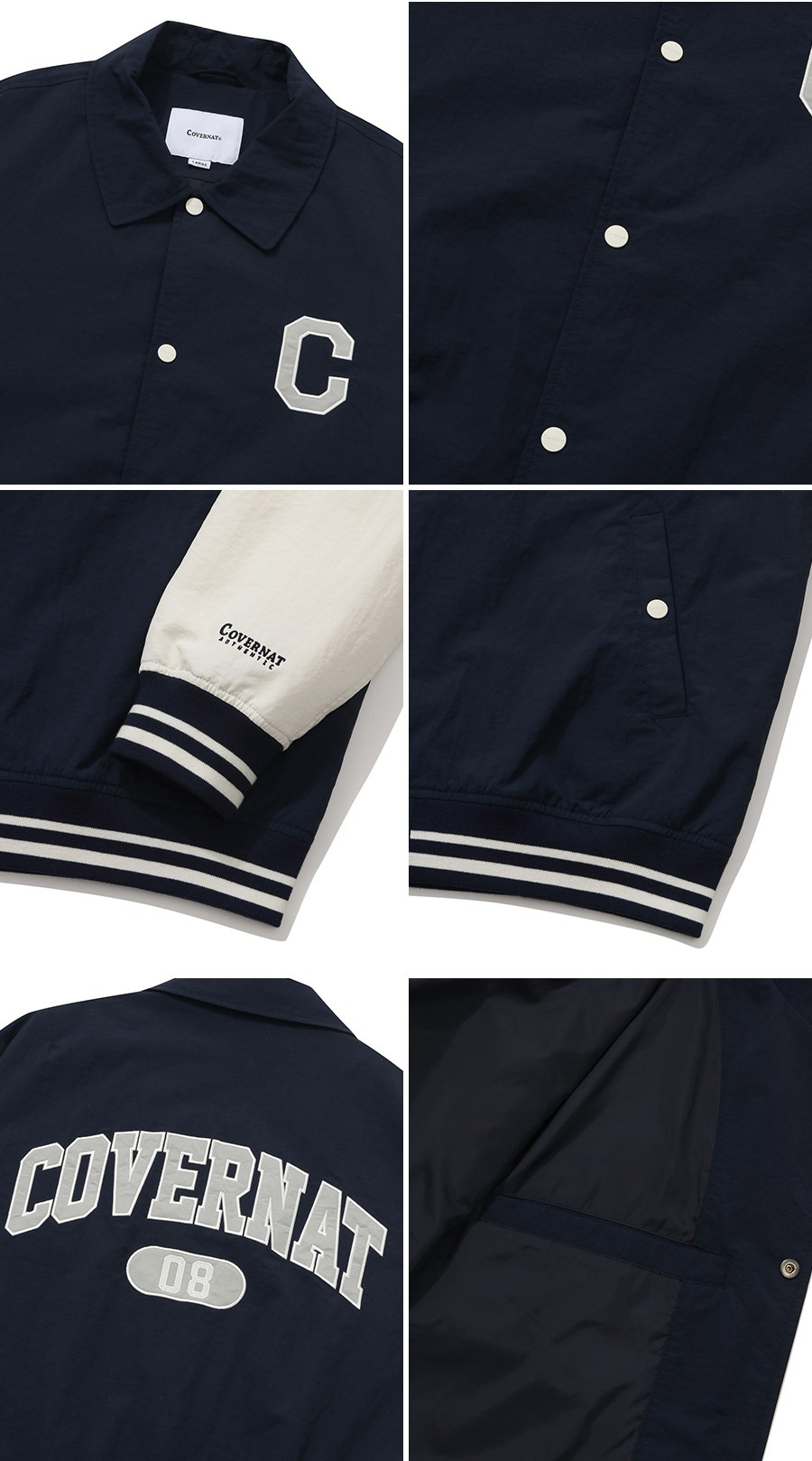COVERNAT C Logo Collar Varsity Jacket - 2 Colors (2024 NEW) | Shopee ...