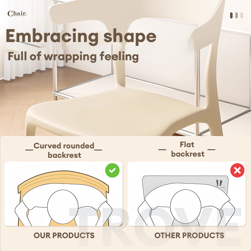 Nordic Plastic Chair Dining Chair with Comfort Arm Rest & Back Rest ...