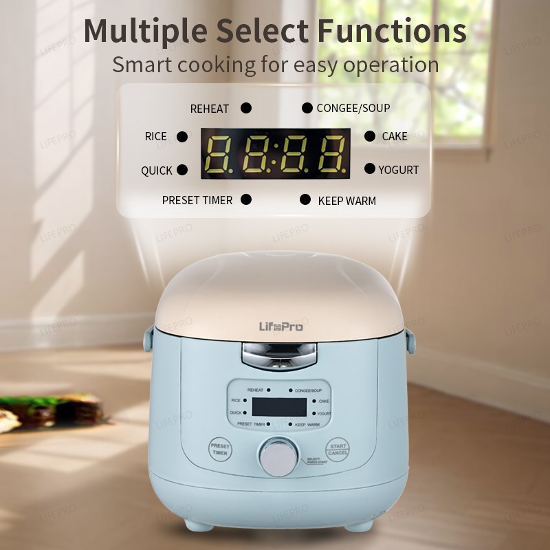 LifePro RC200 Mini Rice Cooker 0.7L (2L Pot) Portable Non-Stick Rice ...