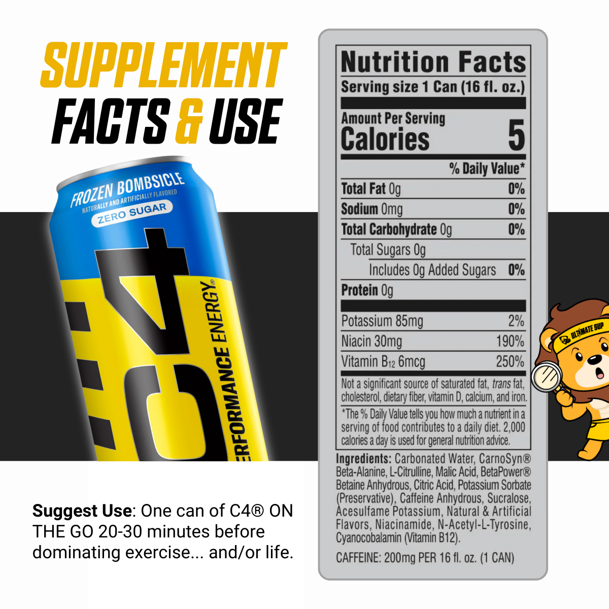 Cellucor C4 Original Energy Drink, Enhance Endurance, Performance and ...