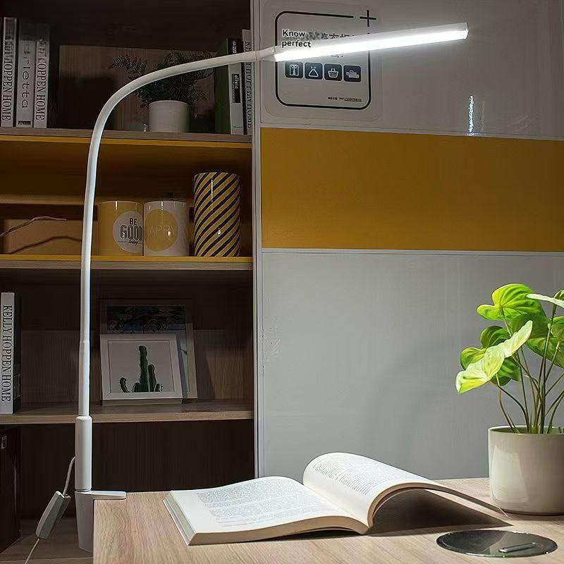 9W Led Study Table Lamp with Clip On USB 3-Colors Dimming Flexible Eye ...