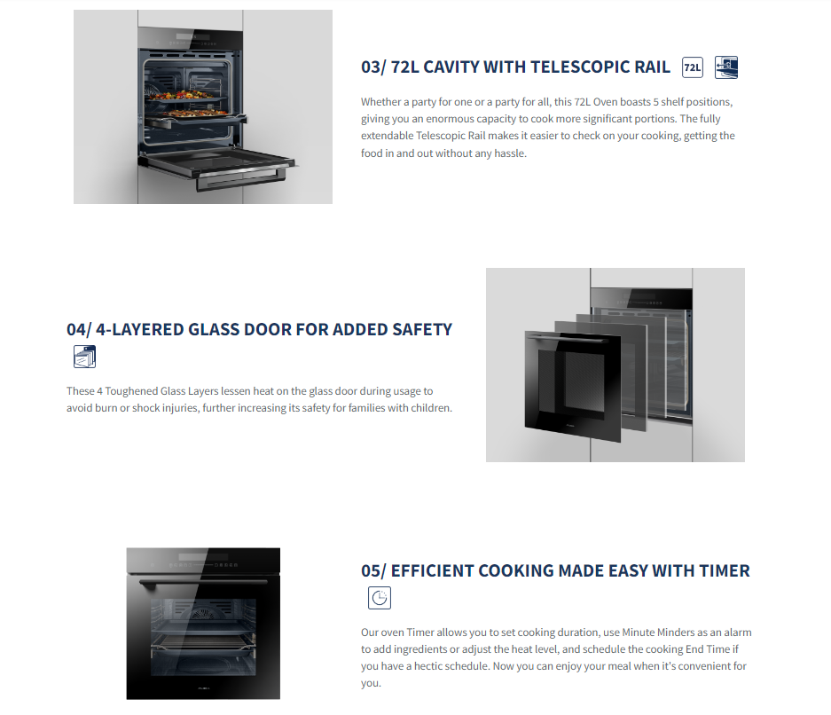 FUJIOH FV-EL62 72L BUILT-IN OVEN WITH PYROLYTIC SELF-CLEAN + 2 YEARS WARRANTY *INSTALLATION ...