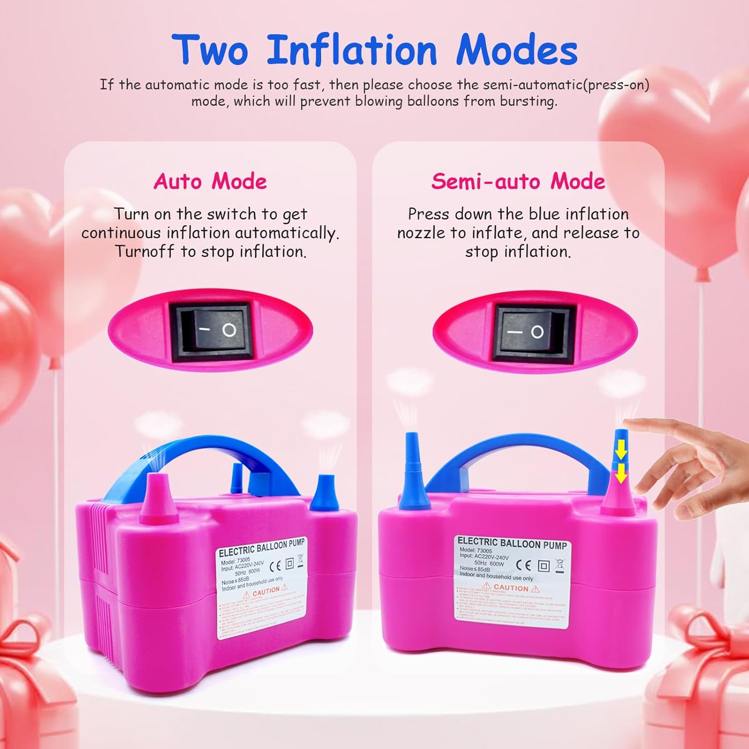Electric Balloon Inflator Air Pump Blower Double Hole Inflatable ...