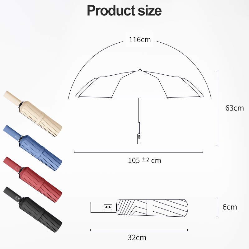 【SG Stock】2024 New 12 Ribs Automatic Umbrella Windproof Large Umbrellas ...