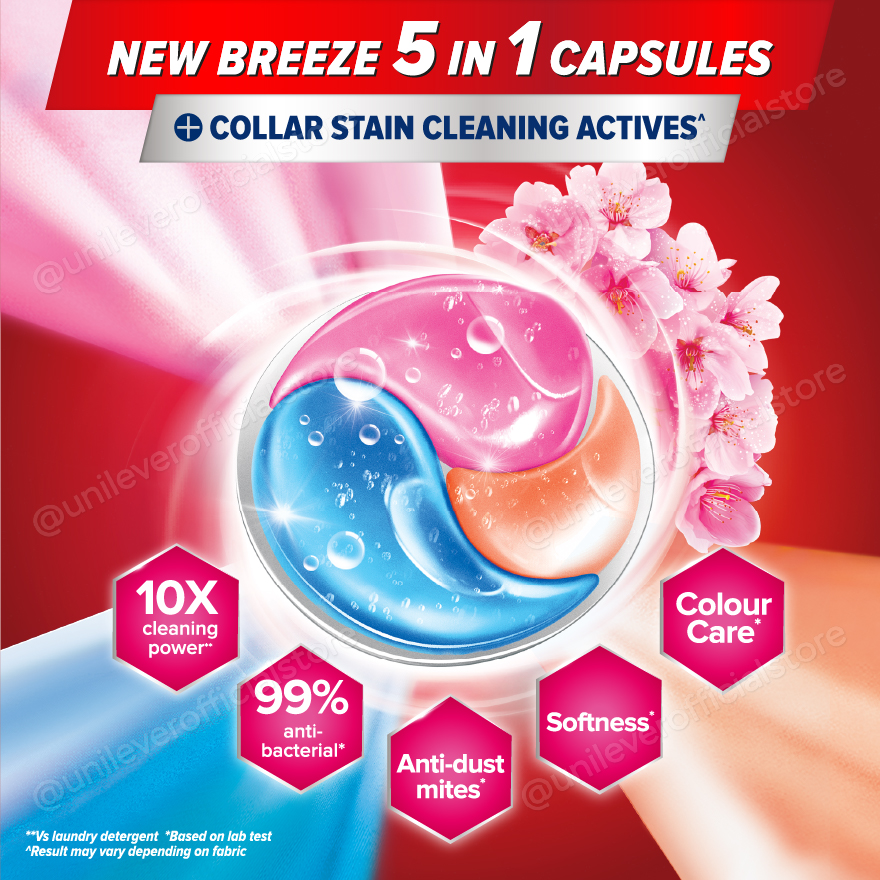 [Bundle of 6] Breeze 5in1 Power Laundry Capsules 40's | Shopee Singapore