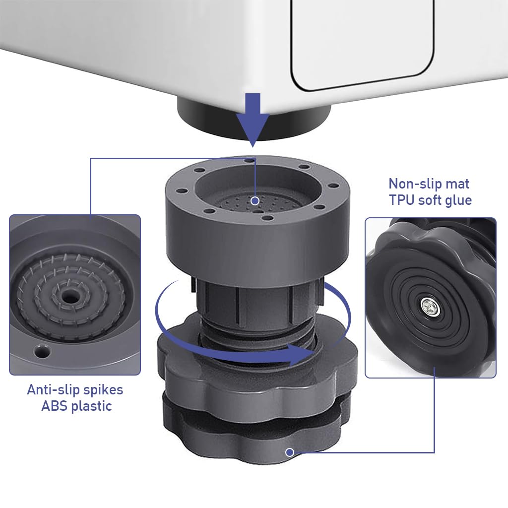 4Pcs Washing Machine Base Fridge Stand Anti Vibration Anti Slip Foot ...