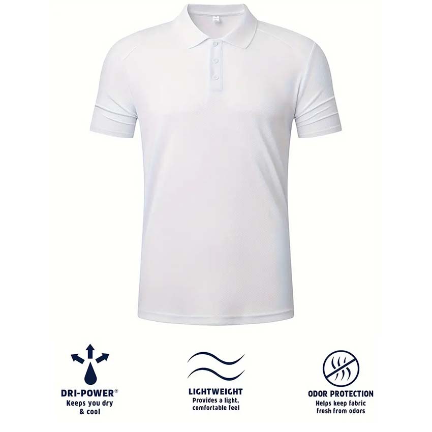 Unisex Microfiber Dri Fit Polo T Shirt Men Casual Comfy T-shirts ...