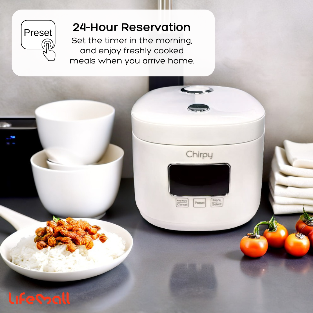 Chirpy Fluffy Tech Smart Rice Cooker 0.8L (4 cups) | Non-Stick Ceramic ...
