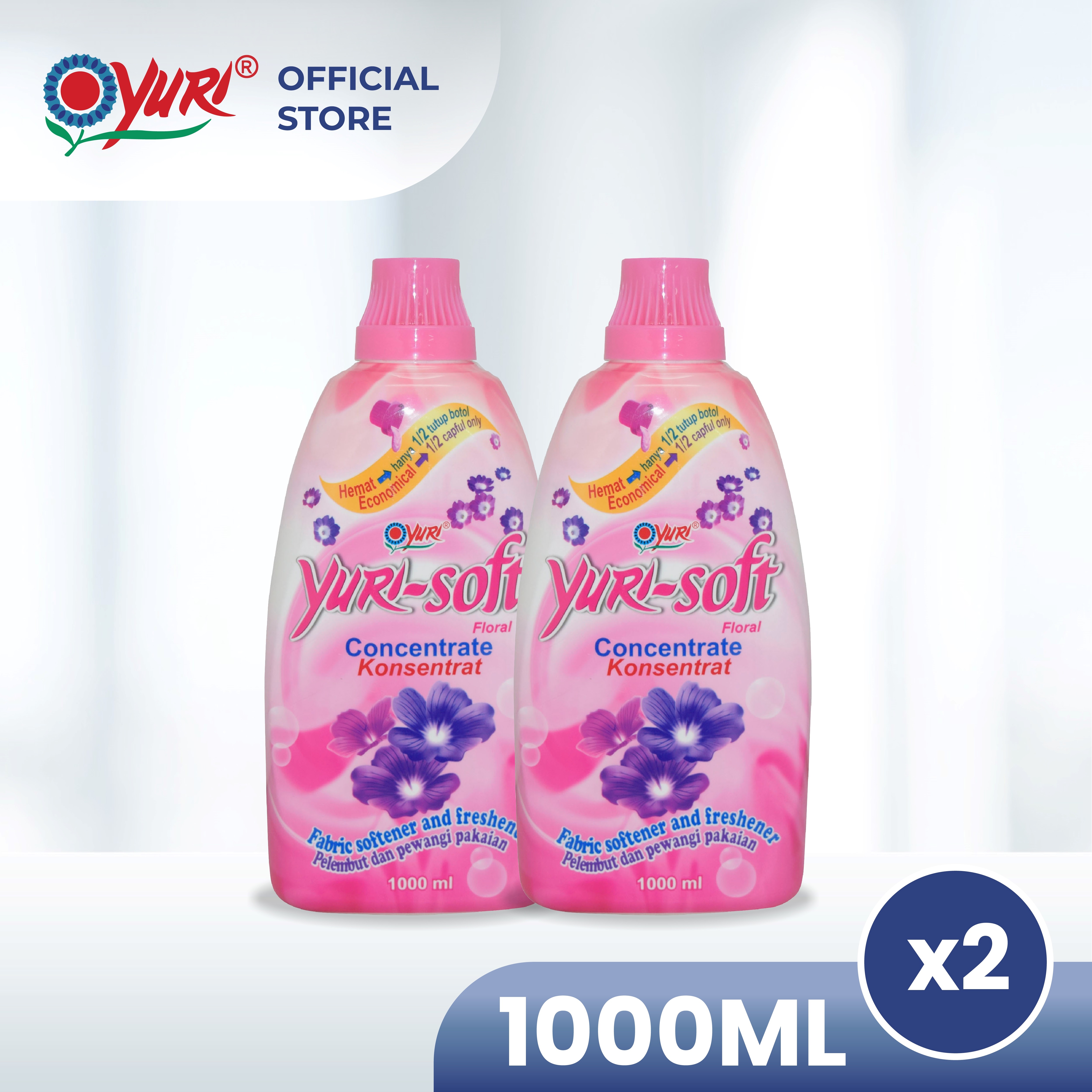 [Twin Pack] Yuri-soft Concentrate Fabric Softener 1000ml x2 | Shopee Singapore
