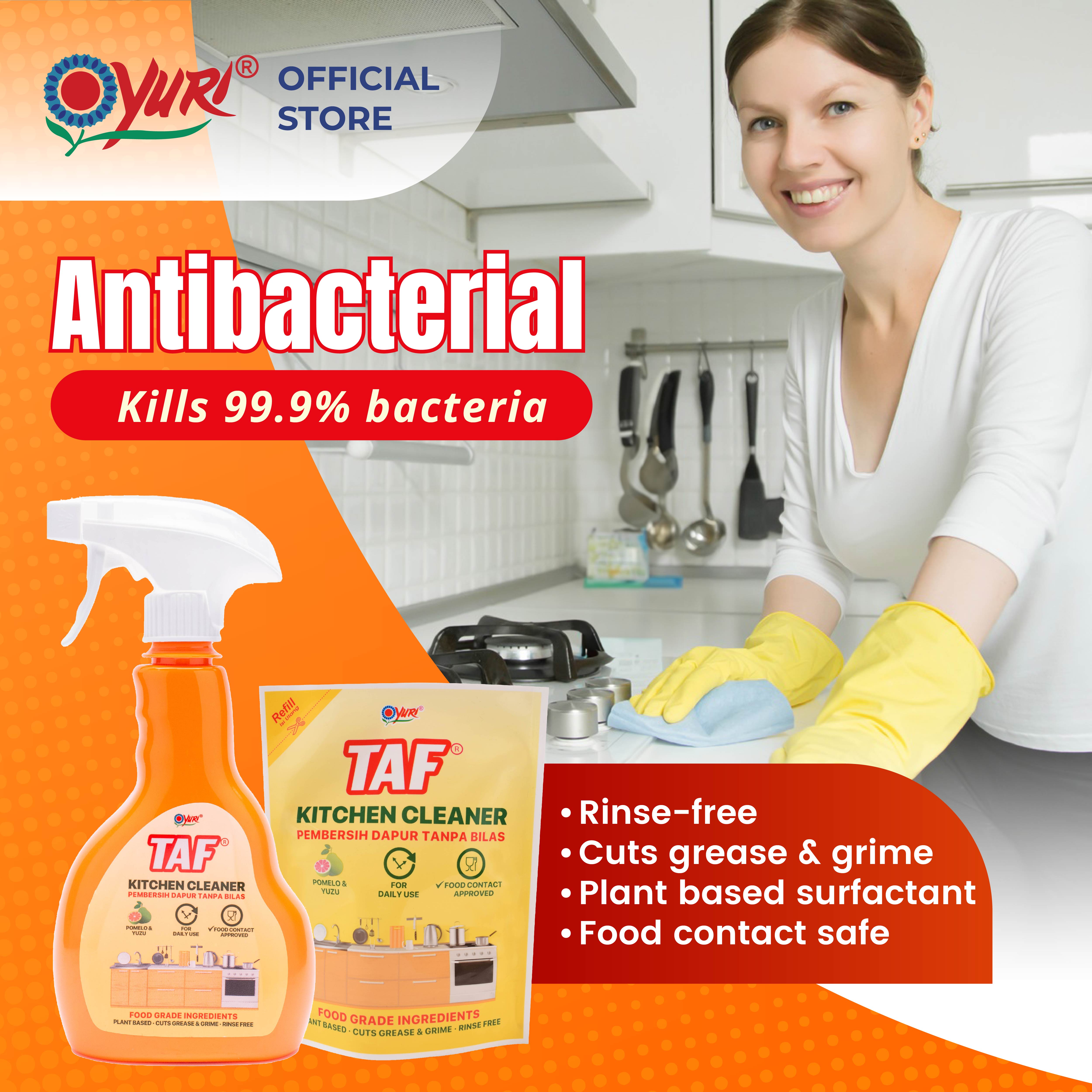 [Twin Pack] Yuri Taf Antibacterial Kitchen Cleaner Spray 500ml x2 ...